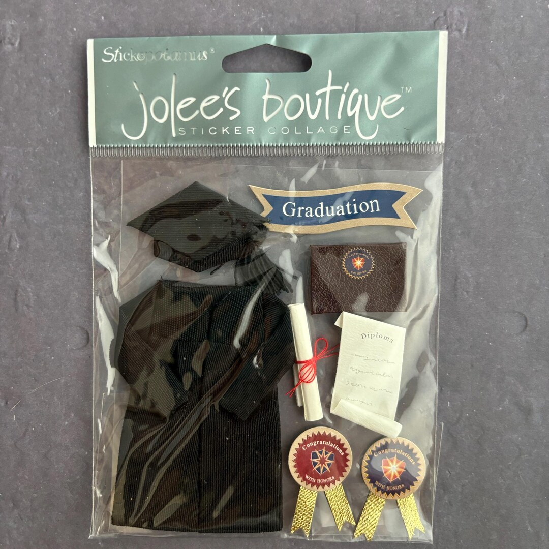 GRADUATION CAP & Gown Sticker Embellishment HS College Diploma Sticker ...