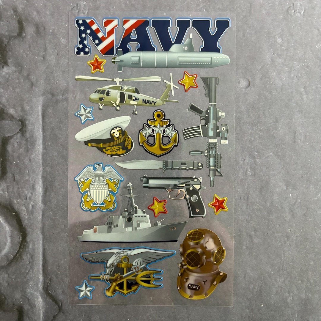 NAVY Sticker | Hero Veteran Military Sticker | Anchor Dive Helmet ...