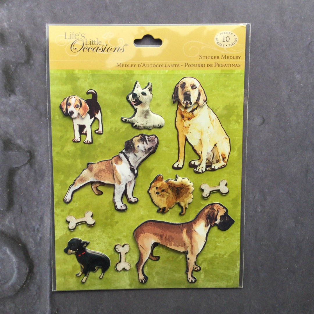 DOG Sticker Set | Variety of Dog Embellishments | Great Dane Bulldog ...