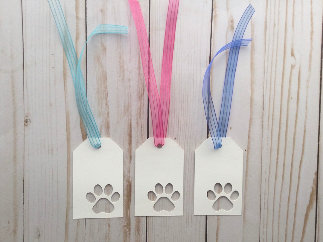 PAW Print Gift Tags | Dog Gift Tags Handmade | Embossed Gift Tags Gift ...