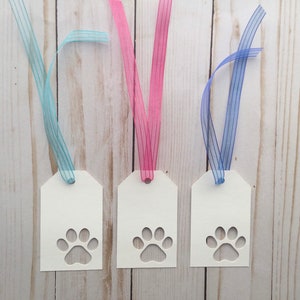 PAW Print Gift Tags | Dog Gift Tags Handmade | Embossed Gift Tags Gift ...