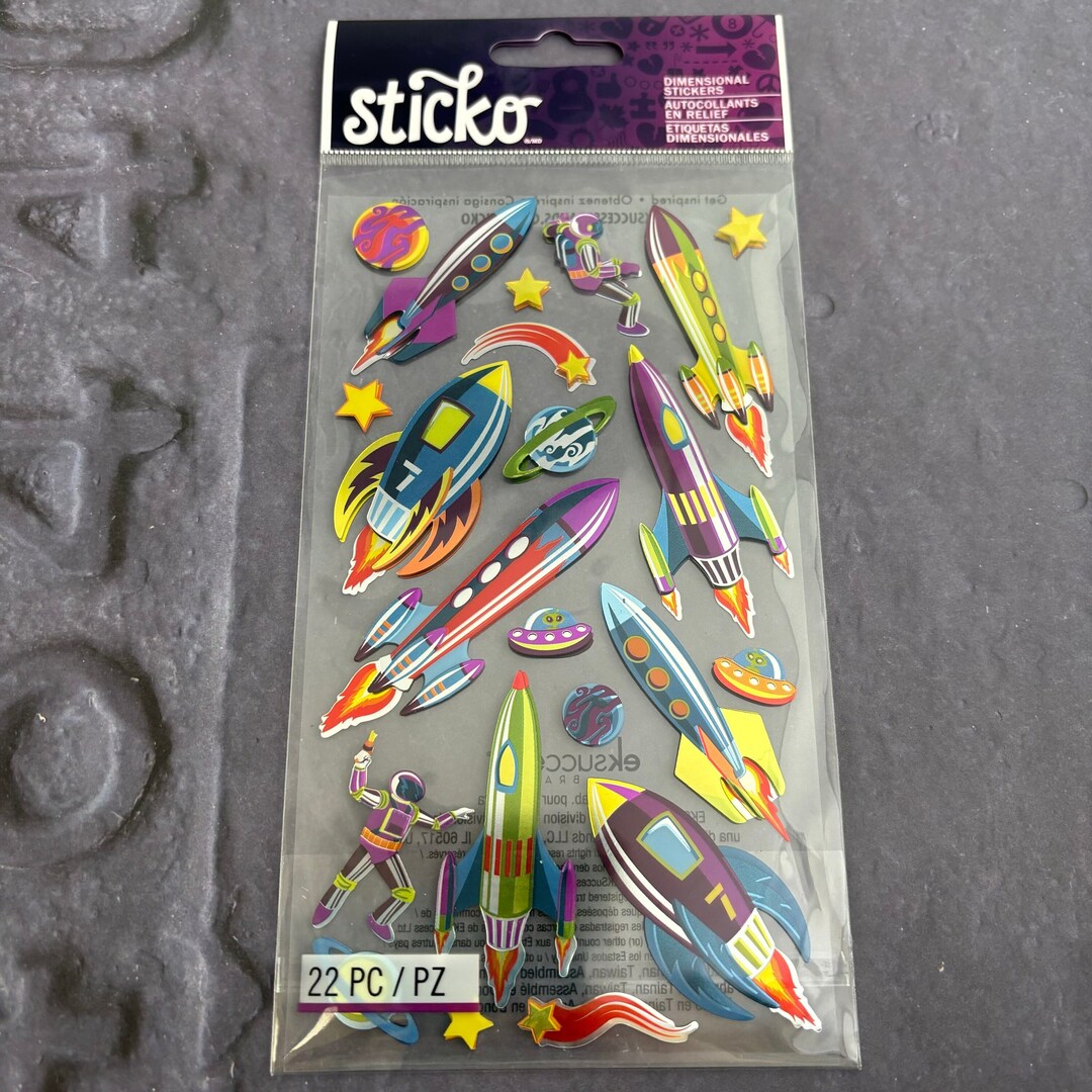 RETRO Rockets Sticker | Vintage SPACE Shuttle Outerspace NASA | Moon ...