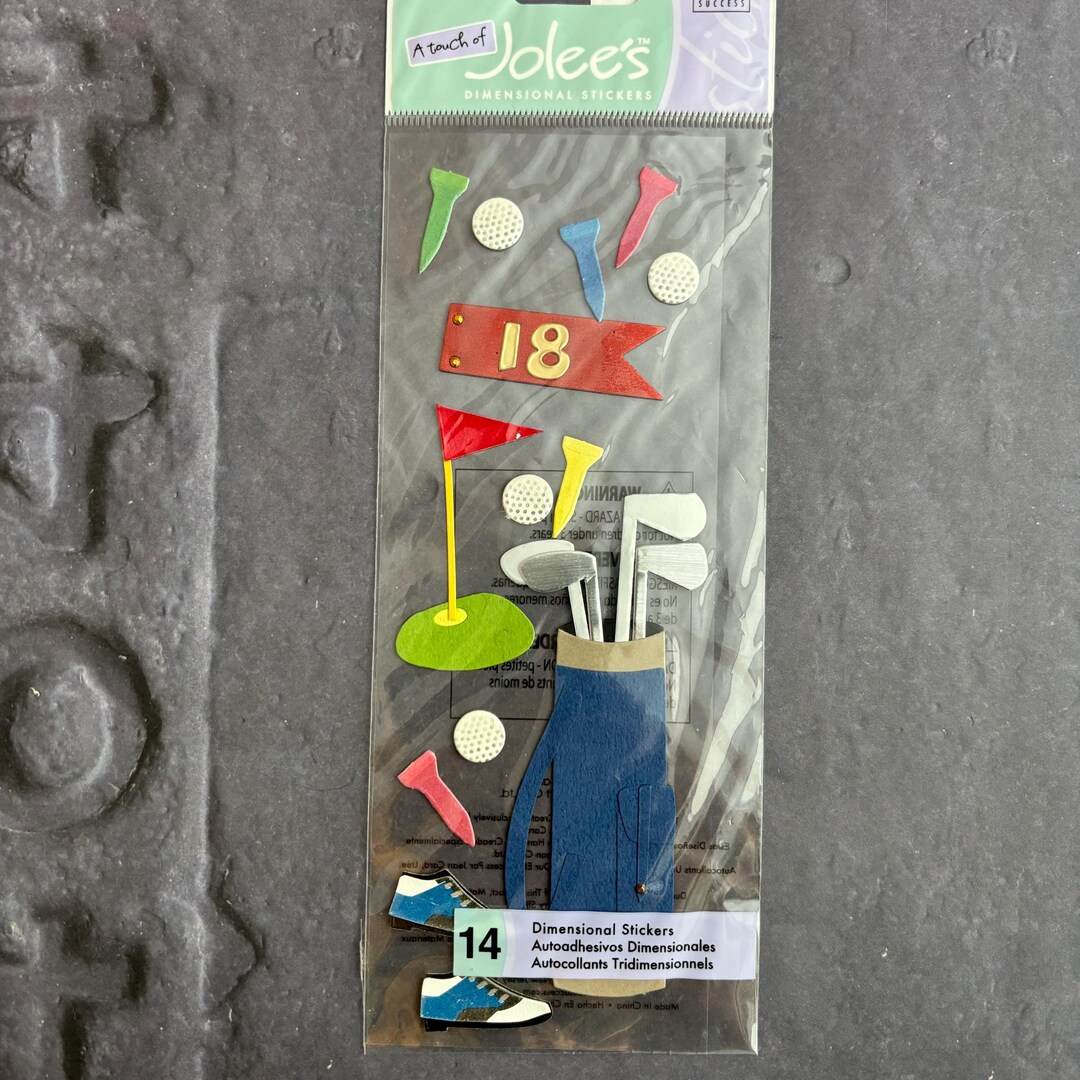 GOLF Scrapbook Sticker | 18th Hole in One | Golf Bag Clubs Sticker ...