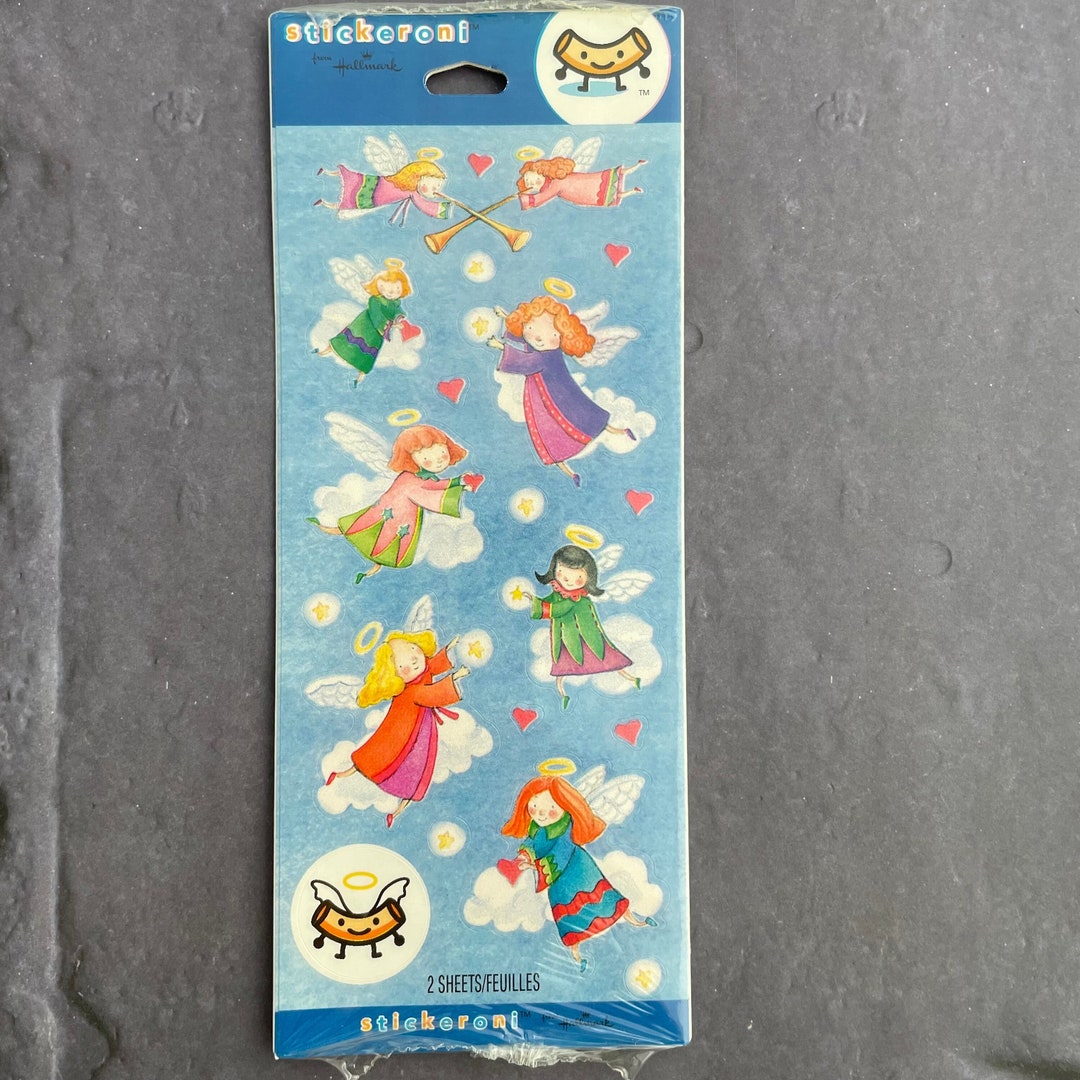 ANGEL Sticker Vintage Hallmark Embellishment Heart Star Sticker ...