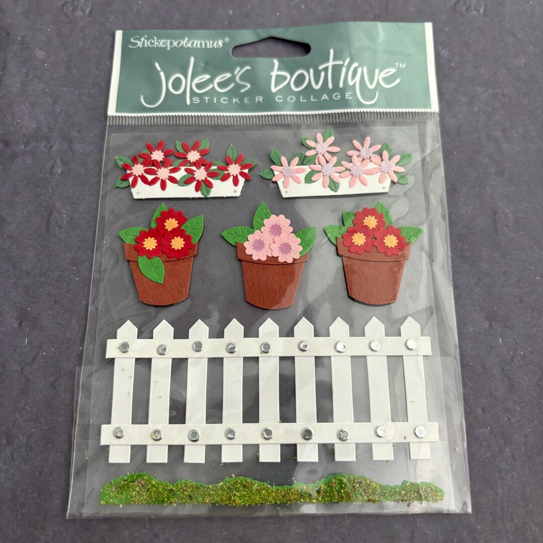 FENCE Sticker White Picket Fence House Home Outdoor Potted Flowers Farm ...