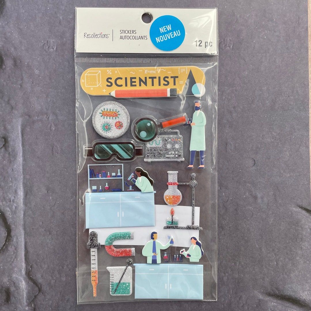 SCIENTIST Sticker Science Lab Sticker Chemistry Class Microscope ...