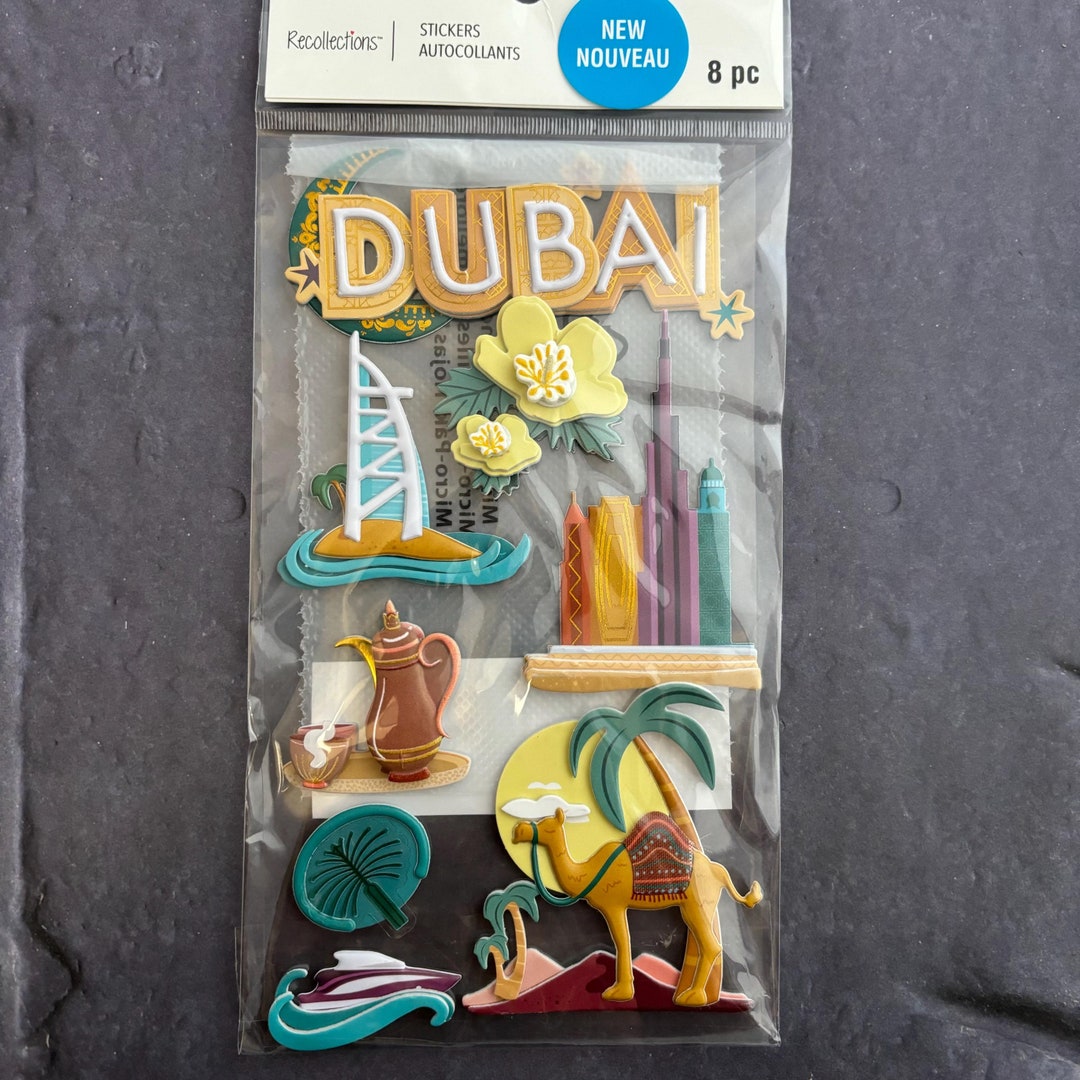 DUBAI Sticker Burj Al Arab Burj Khalifa Dubai Fountain United Arab ...