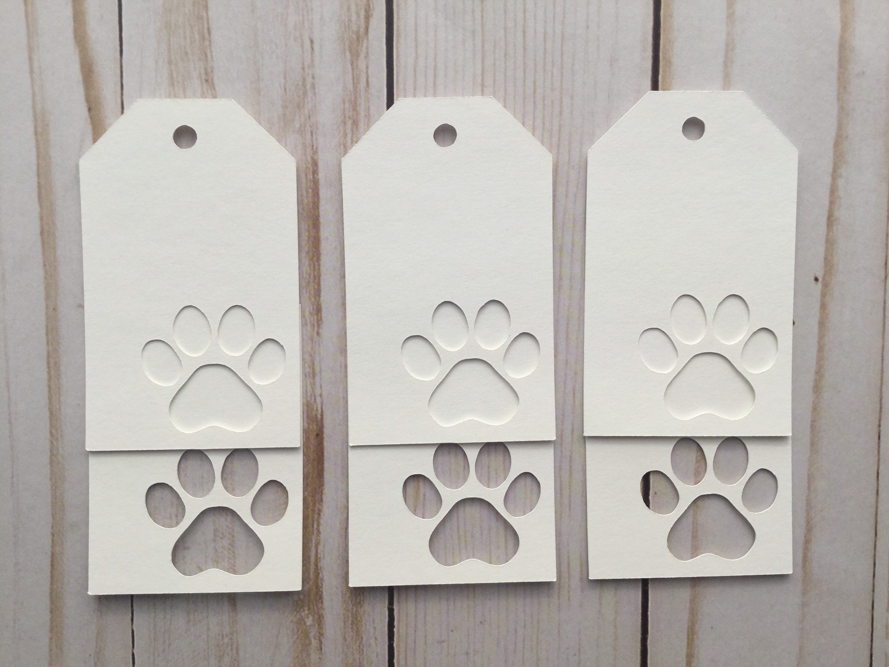 PAW Print Gift Tags | Dog Gift Tags Handmade | Embossed Gift Tags Gift ...