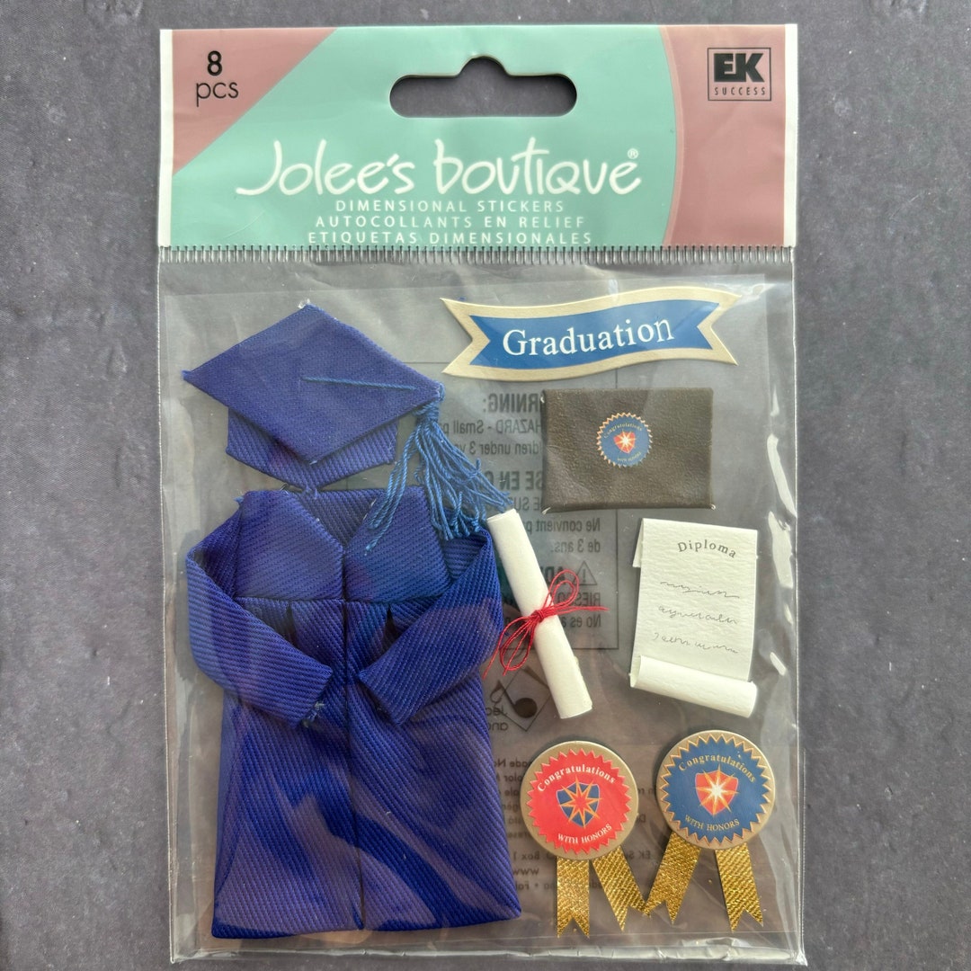 GRADUATION CAP & Gown Sticker Embellishment HS College Diploma Sticker ...