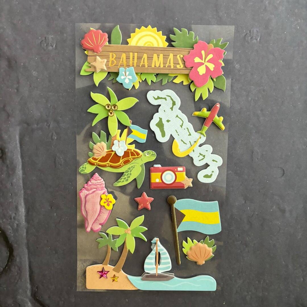 BAHAMAS Sticker | 3D Sea Turtle Seashell | Caribbean Beach Ocean Sand ...