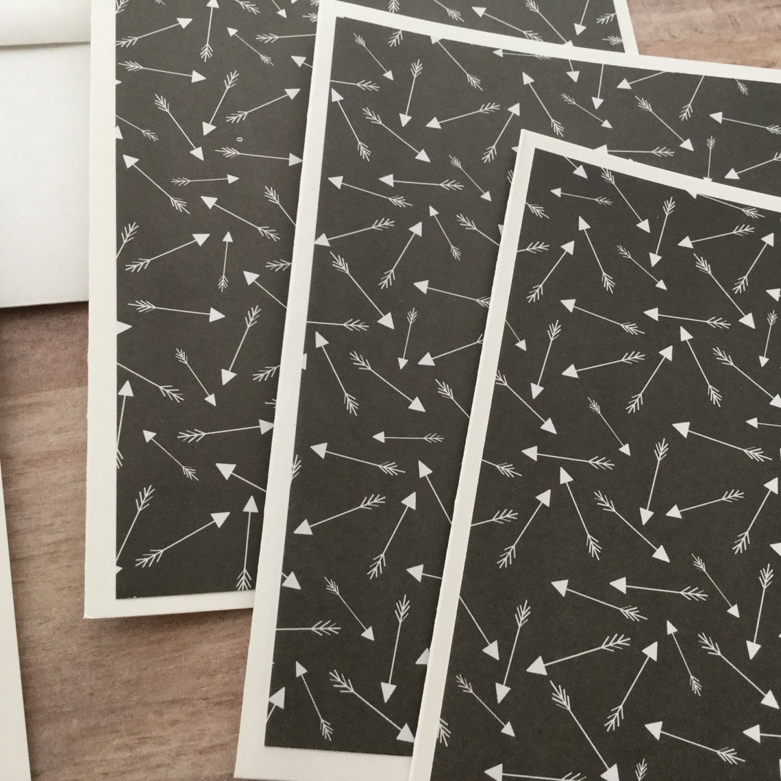 Black and White Arrow Cards Blank Note Cards Arrow | Etsy