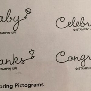 NEW Stampin UP 2 Stamp Sets Short & Sweet Stamp Set Spring Pictogram ...