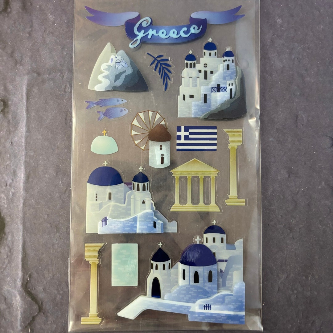 GREECE 3D Embellishment Ancient Greek Sticker Holiday Vacation ...