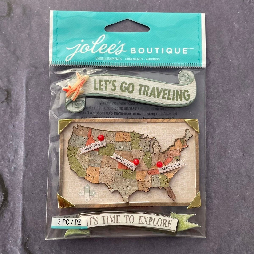 USA Map of US | Let's Go Traveling | United States Map Sticker Set ...
