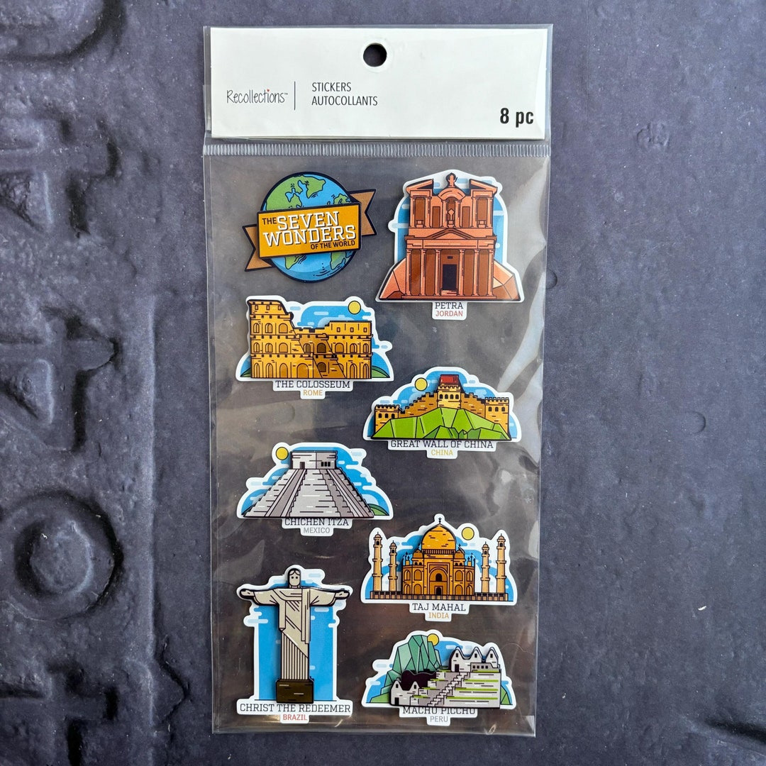 SEVEN WONDERS of the World Scrapbook Sticker | Petra the Colosseum ...