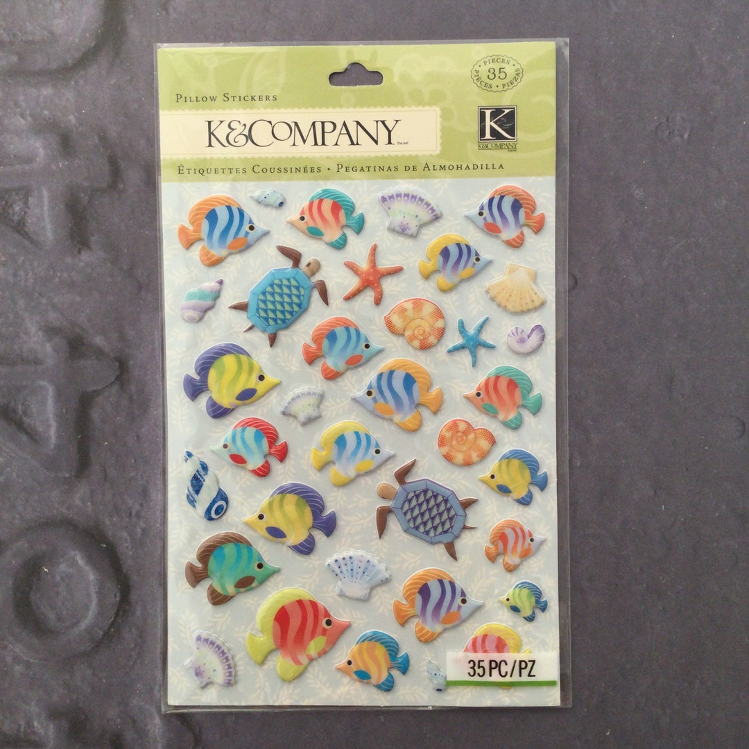 TROPICAL Fish Stickers L Colorful Ocean Sticker Sea Turtle Scallop ...
