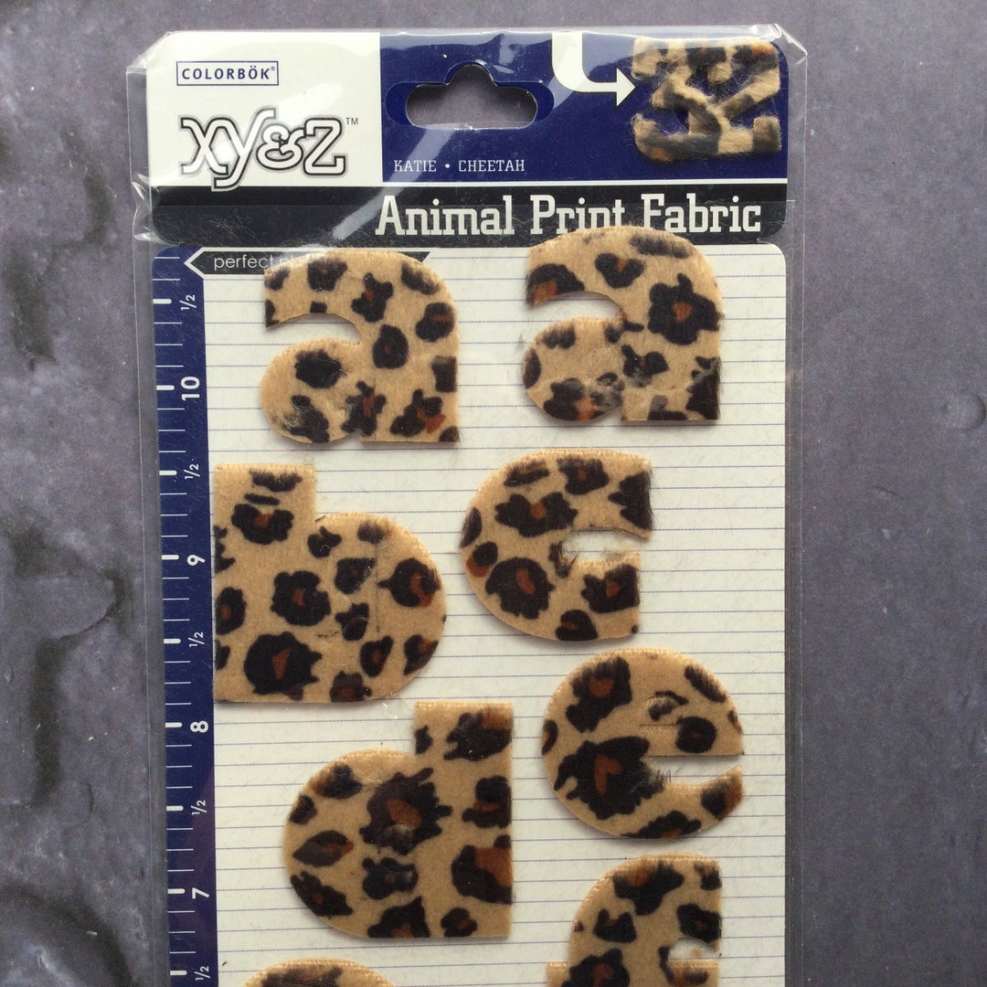FUZZY Animal Print Alphabet Scrapbook Sticker Letter Sticker Cheetah ...