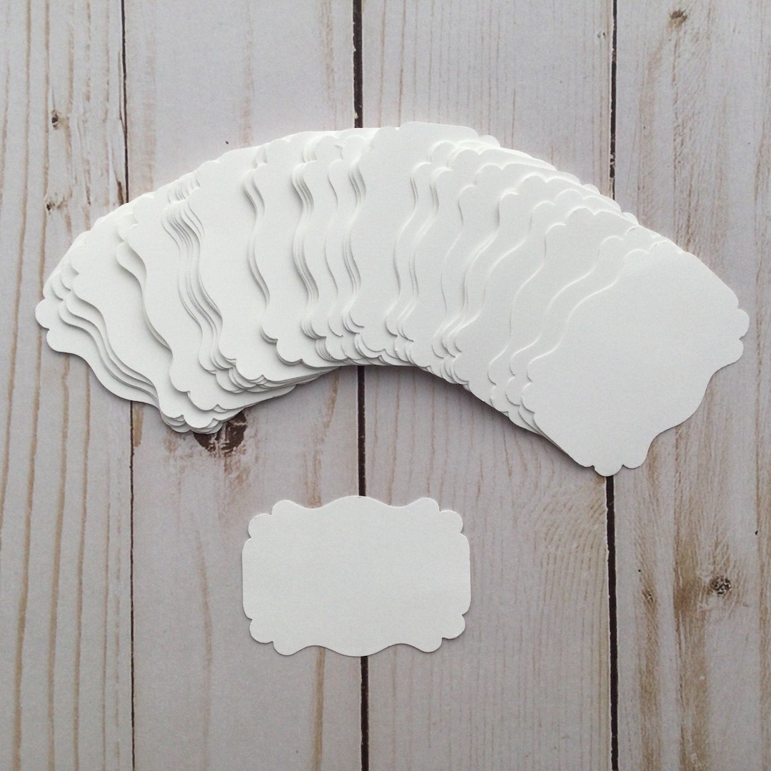 Cardstock Die Cut Label Punches | White Die Cut Shapes | Stamping ...