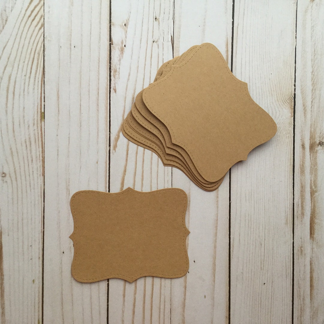 10 Kraft Die Cut Top Note Shapes Stampin up Top Note Die Cut Pieces ...