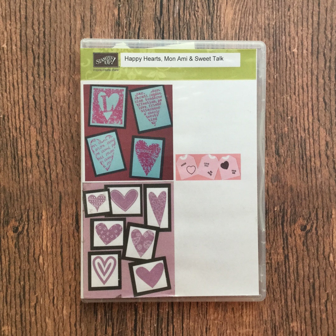 RETIRED Stampin UP 3 Stamp Sets Happy Hearts Stamp Mon Ami Stamp Sweet ...
