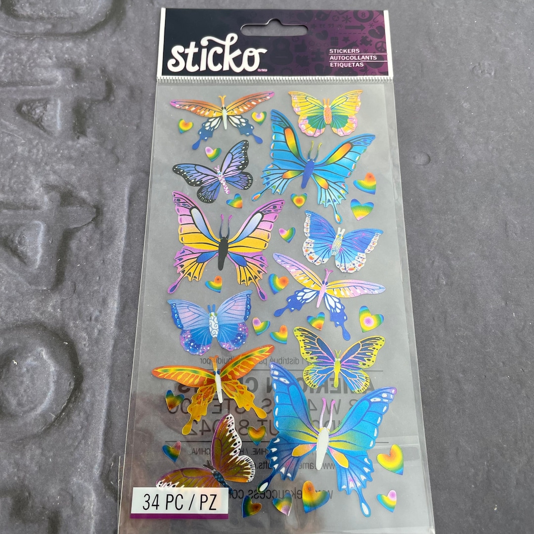 BUTTERFLY Prismatic | Mylar Butterflies Sticker Embellishment | Fun ...