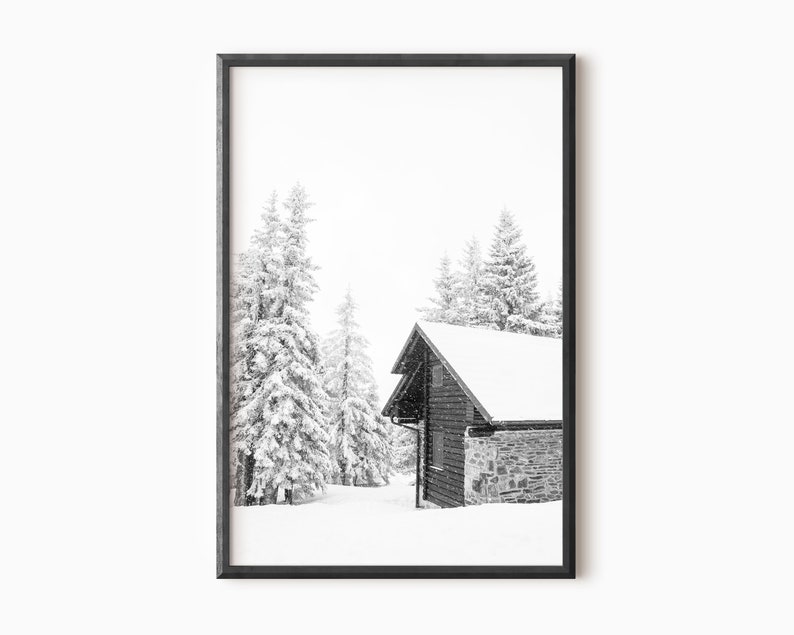 Winter Wall Art Set of 5 Prints | Snowy Landscape Ski Print | Printable ...