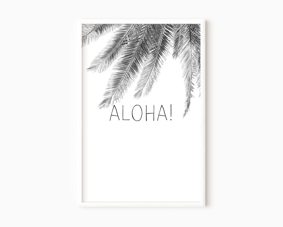 Palm Leaf Print Printable Aloha Summer Poster Download 0437 Etsy