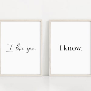 Love Print Set I Love You I Know Anniversary Gift | Etsy