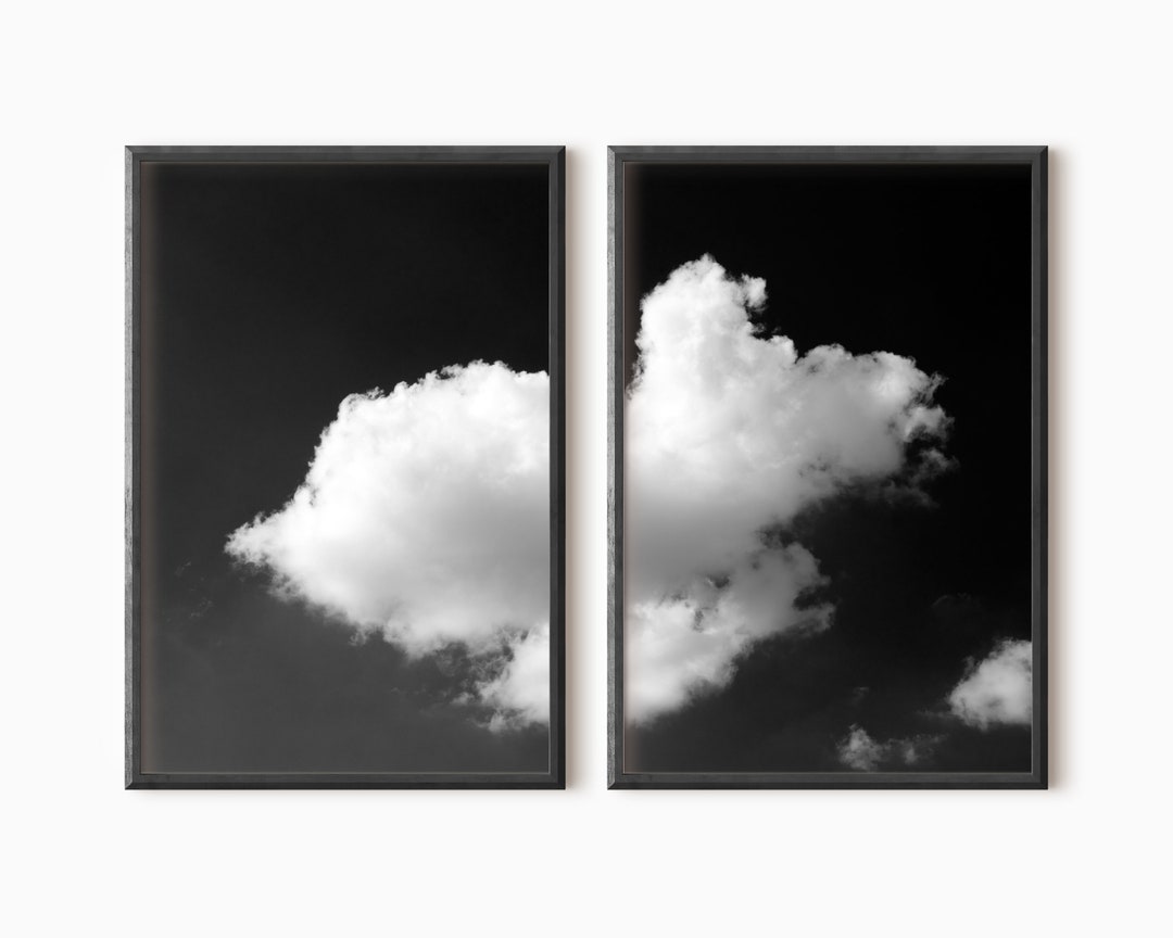 Set of Two Cloud Prints | Downloadable Abstract Wall Art #0102 - Etsy