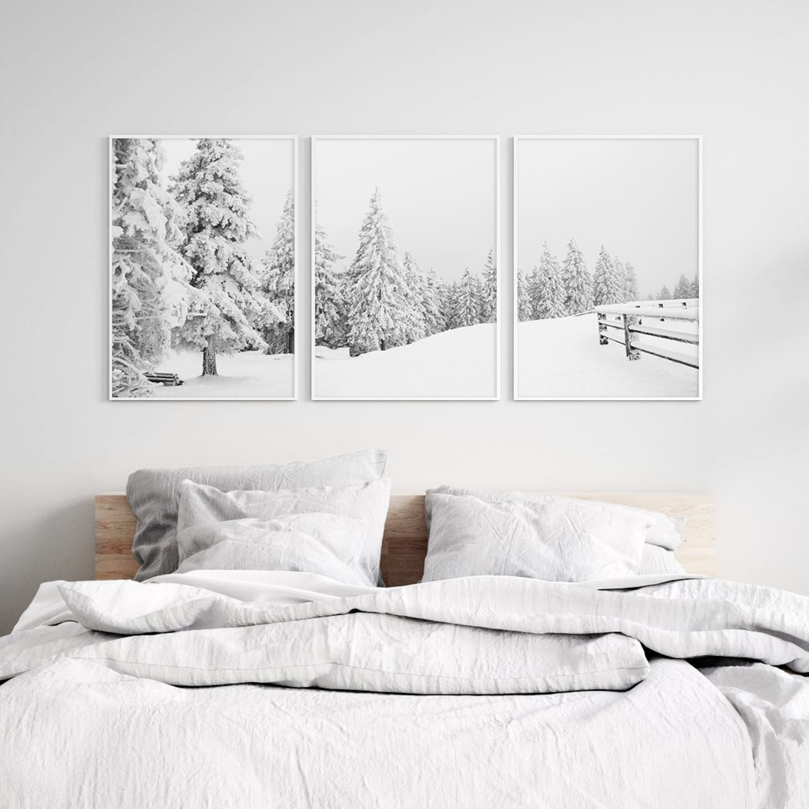 Snowy Landscape Set of 3 Prints | Winter Scene Printable | Ski Lodge ...