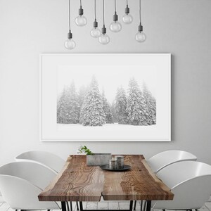 Winter Forest Print | Snow Covered Trees | Snowy Forest | Nordic Winter ...
