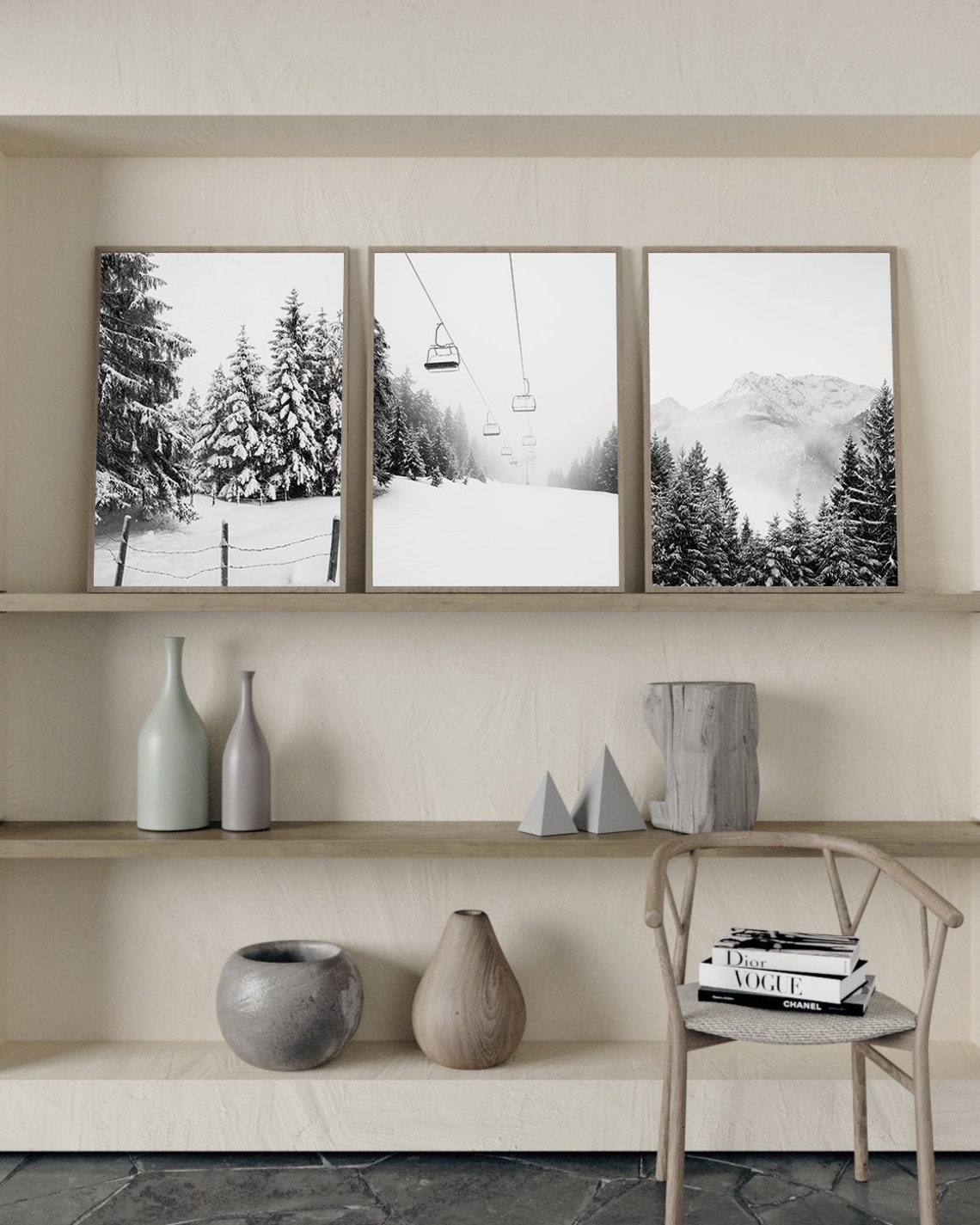 Winter Print Set of 3 Ski Prints Mountain Print Snowy Forest - Etsy Canada