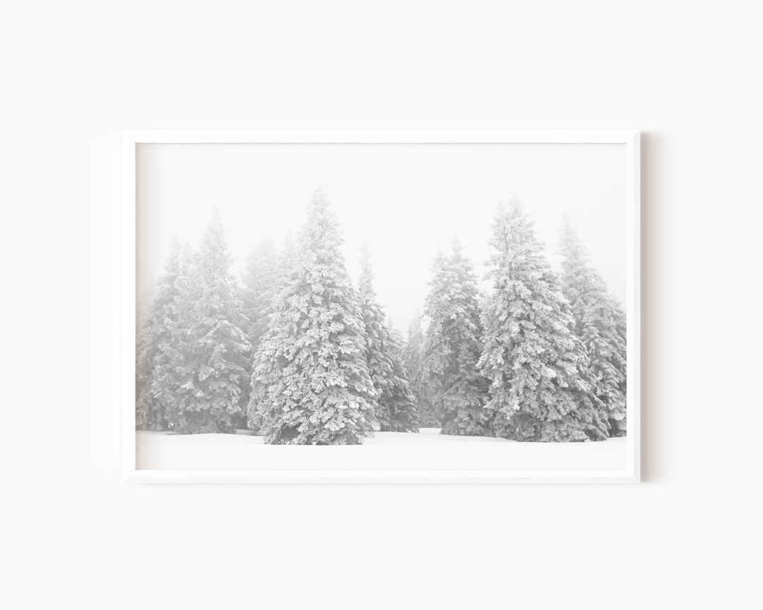 Winter Forest Print | Snow Covered Trees | Snowy Forest | Nordic Winter ...