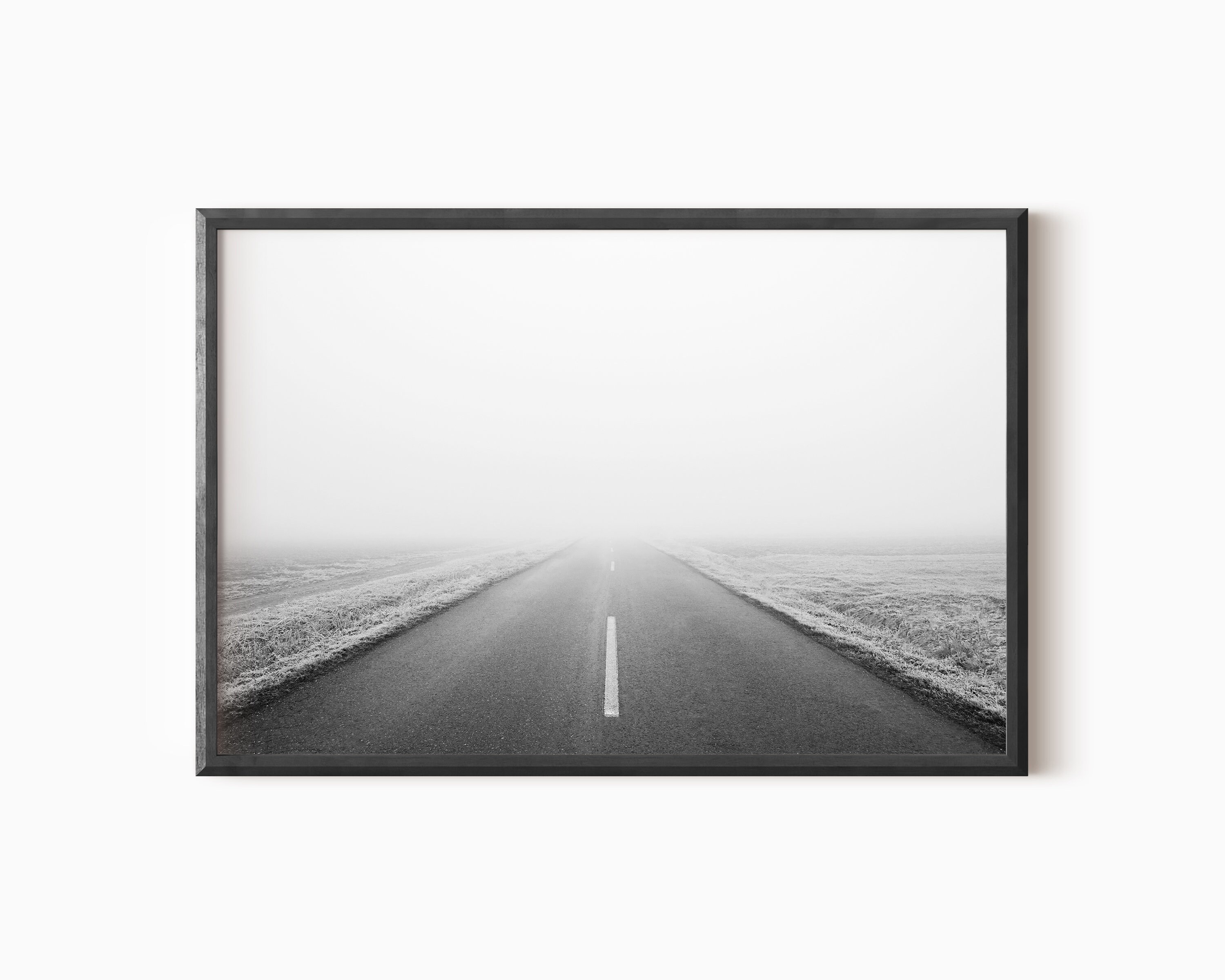 Open Road Print | Printable Black and White Photography Minimalist ...