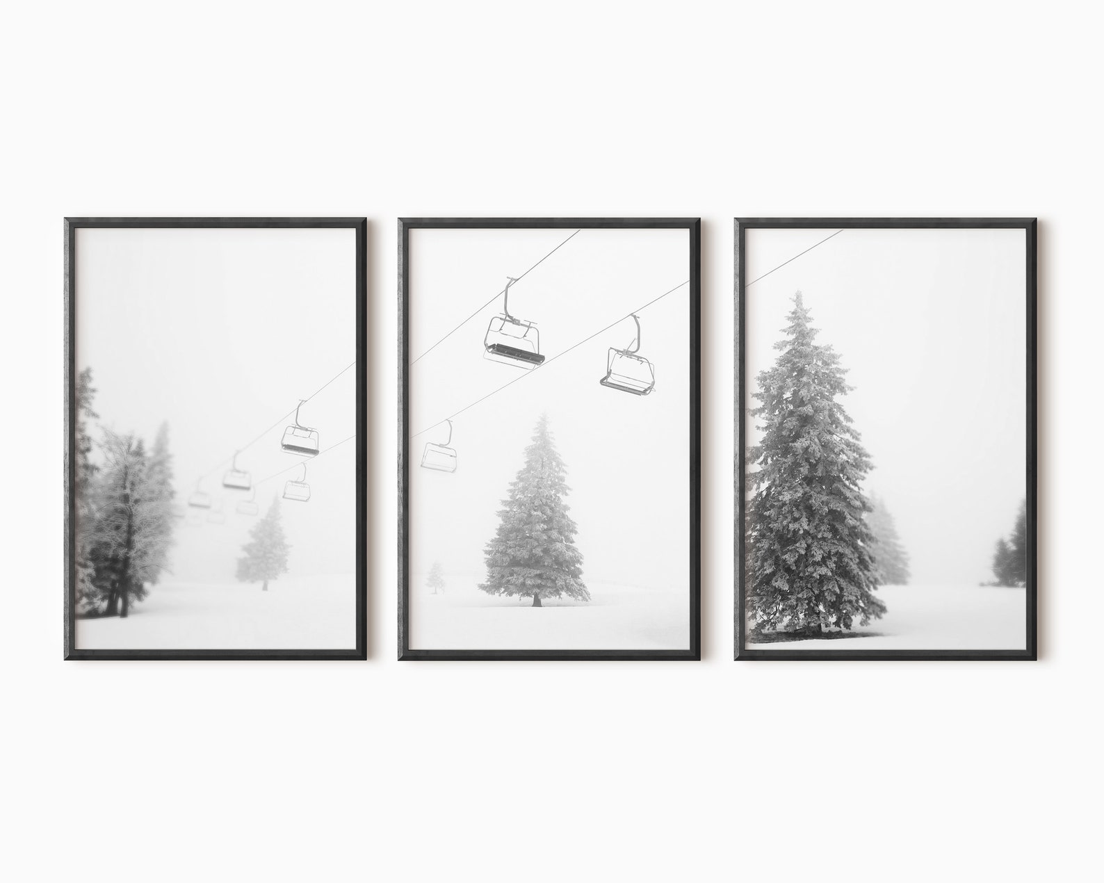 Set of 3 Ski Prints Modern Ski Art Gallery Wall Ski Poster Ski - Etsy