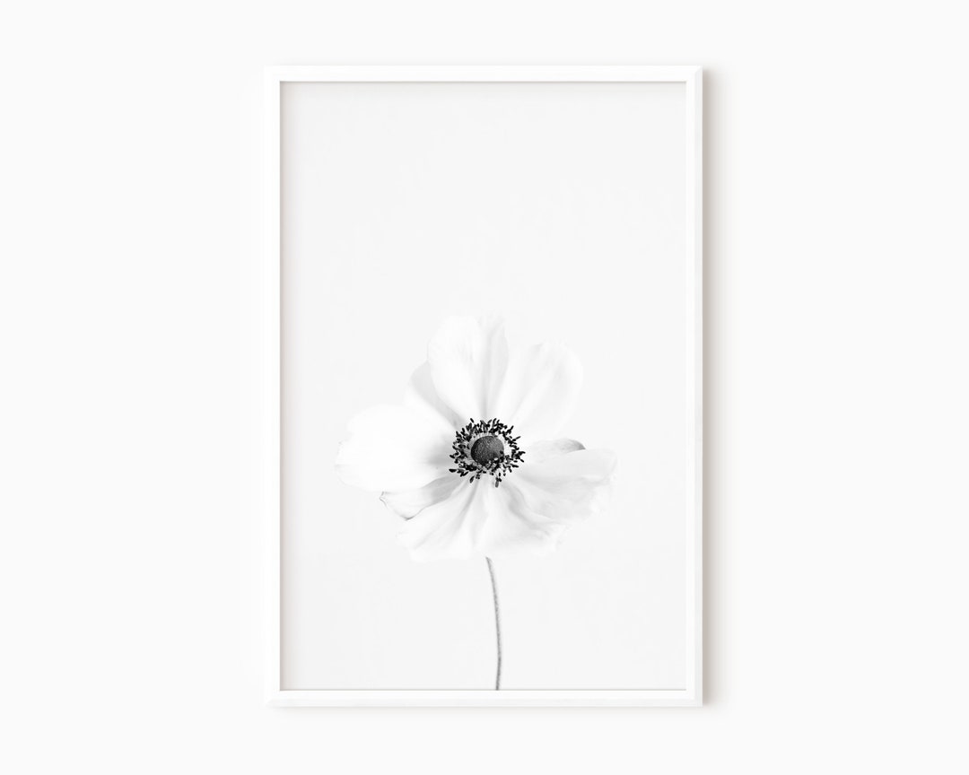 Single Flower Print | Minimalist Printable Floral Wall Art DOWNLOAD ...