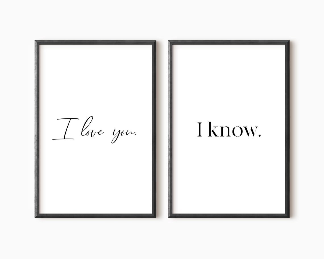 Love Print Set | I Love You I Know | Anniversary Gift | Bedroom Decor ...
