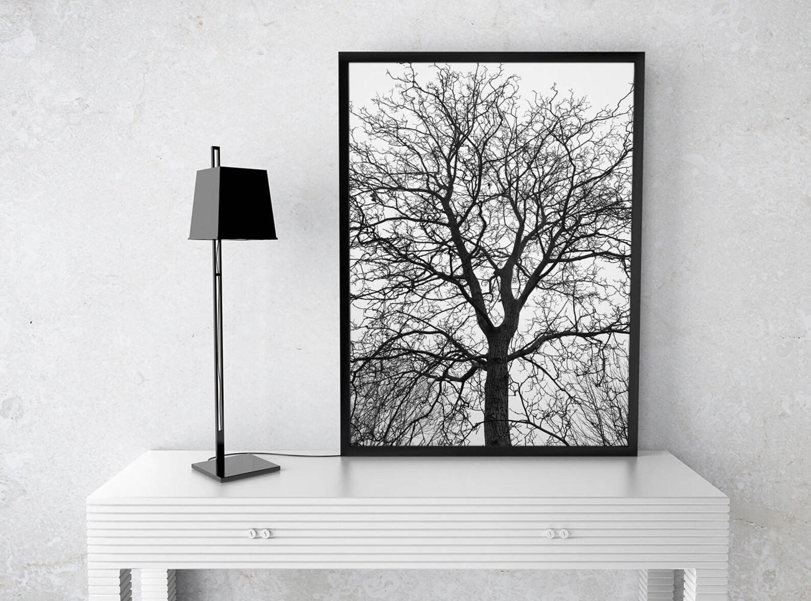 Black Tree Print | Black and White | Tree Wall Art | Minimalist Art ...