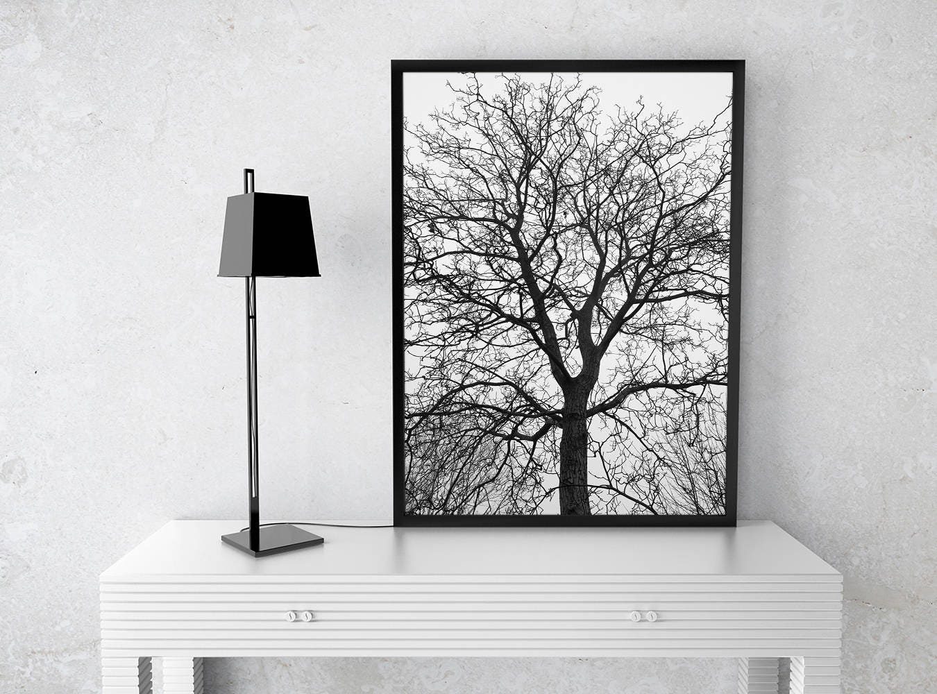 Black Tree Print | Black and White | Tree Wall Art | Minimalist Art ...