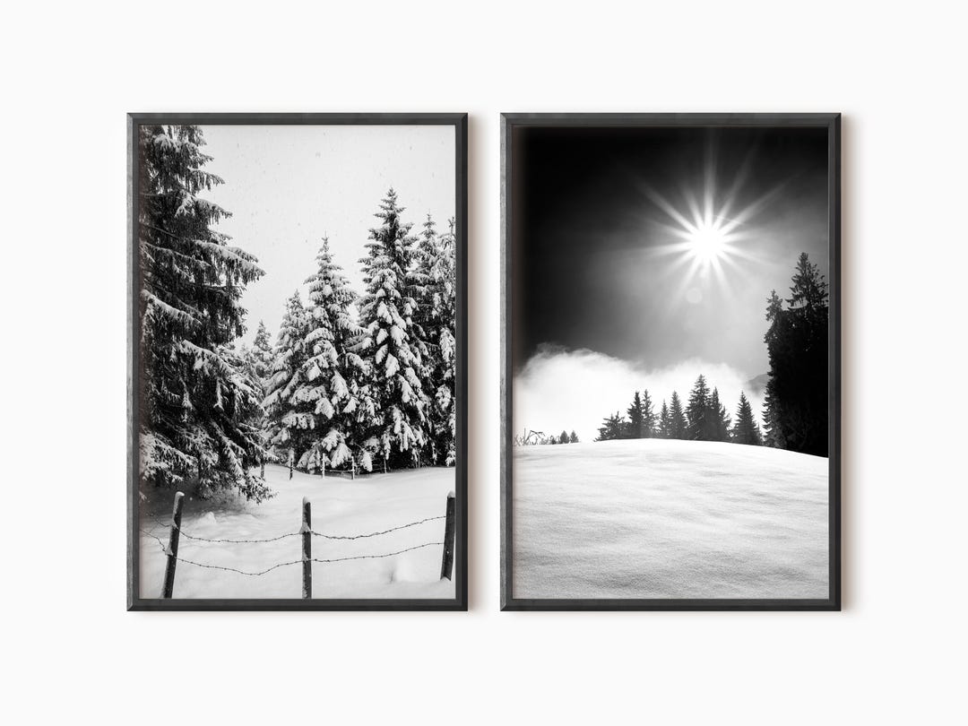 Printable Winter Art Set of 2 Wall Art Digital Prints Instant Download ...