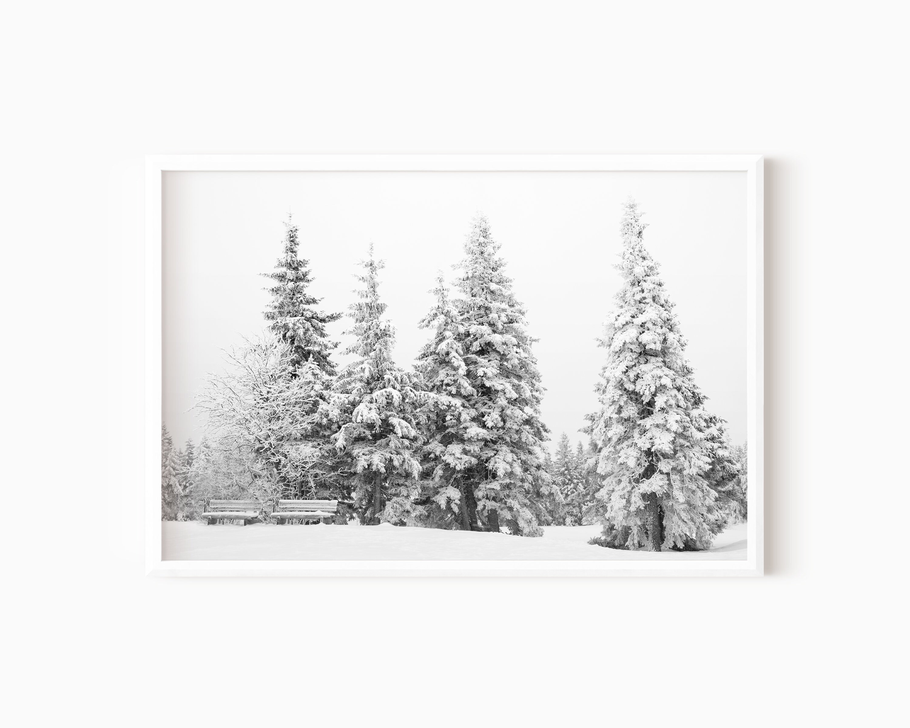 Snowy Forest Print Winter Nature Art Winter Tree Wall Art - Etsy Singapore