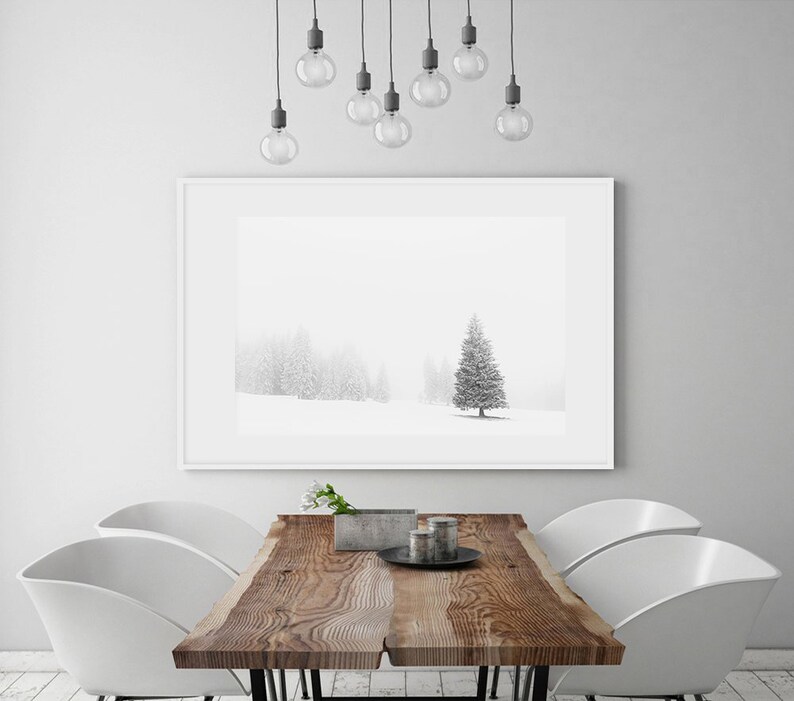 Winter Tree Print Large Wall Art Minimalist Print - Etsy