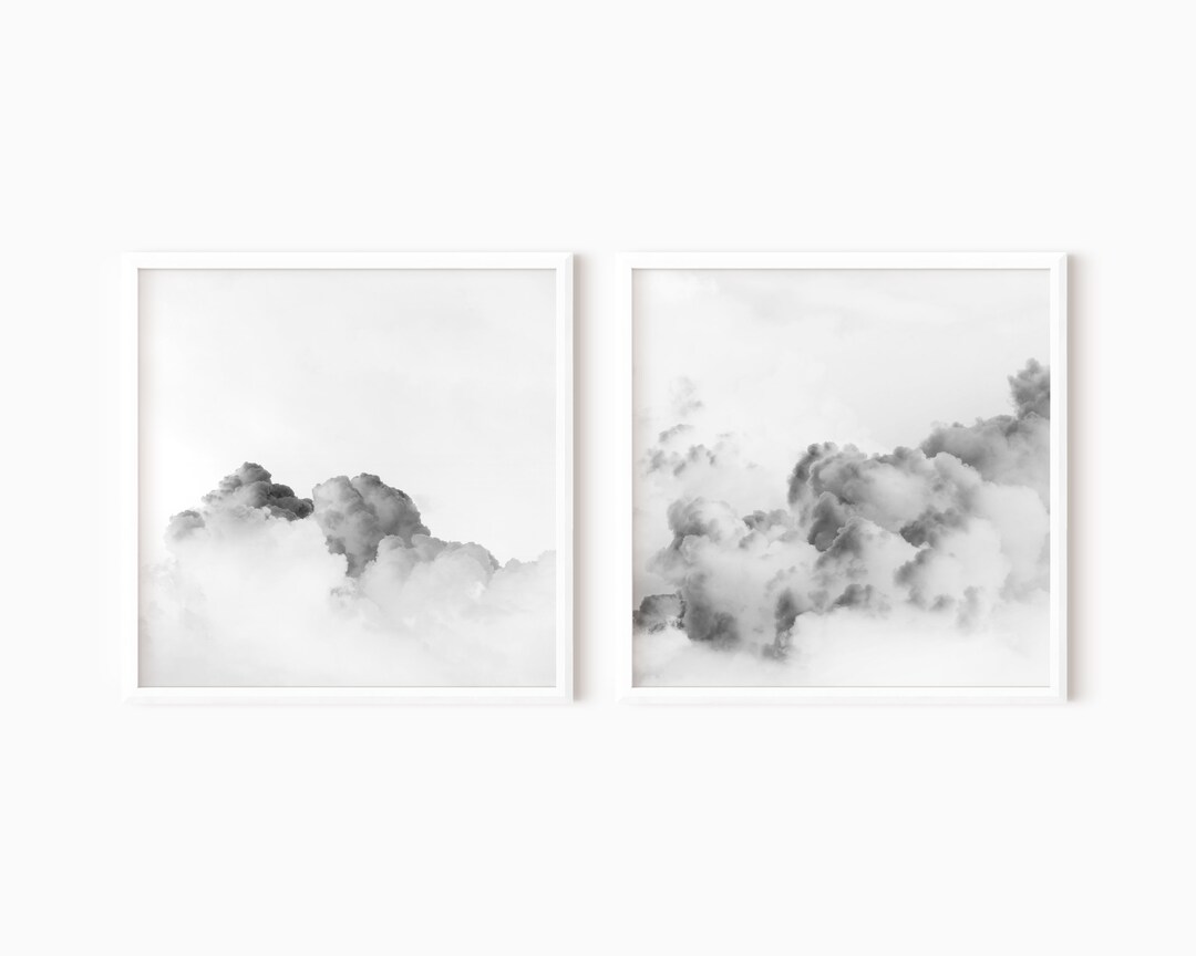 Set of Two Cloud Prints | Printable Minimalist Art #0456 - Etsy