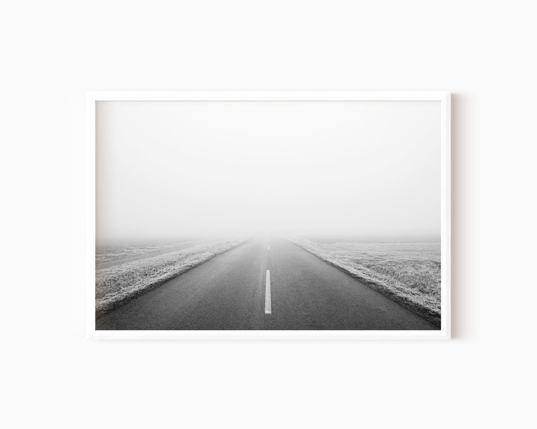 Open Road Print | Printable Black and White Photography Minimalist ...