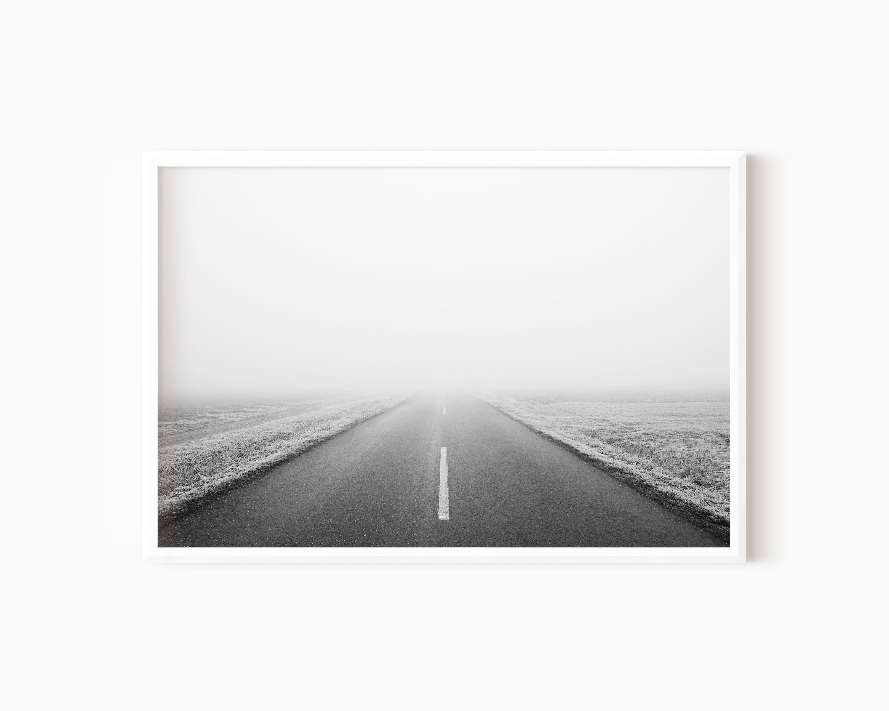 Open Road Print Printable Black and White Photography - Etsy