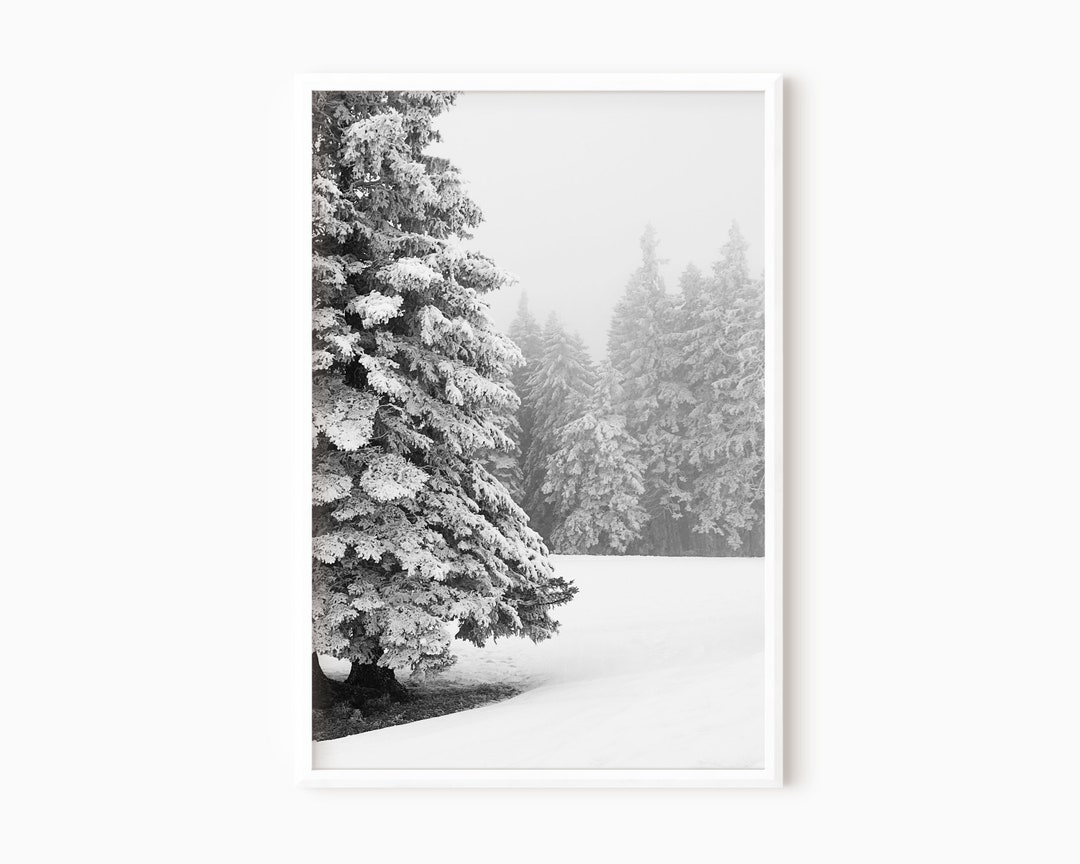Winter Tree Print | Printable Snowy Forest Art DOWNLOAD #0129 - Etsy