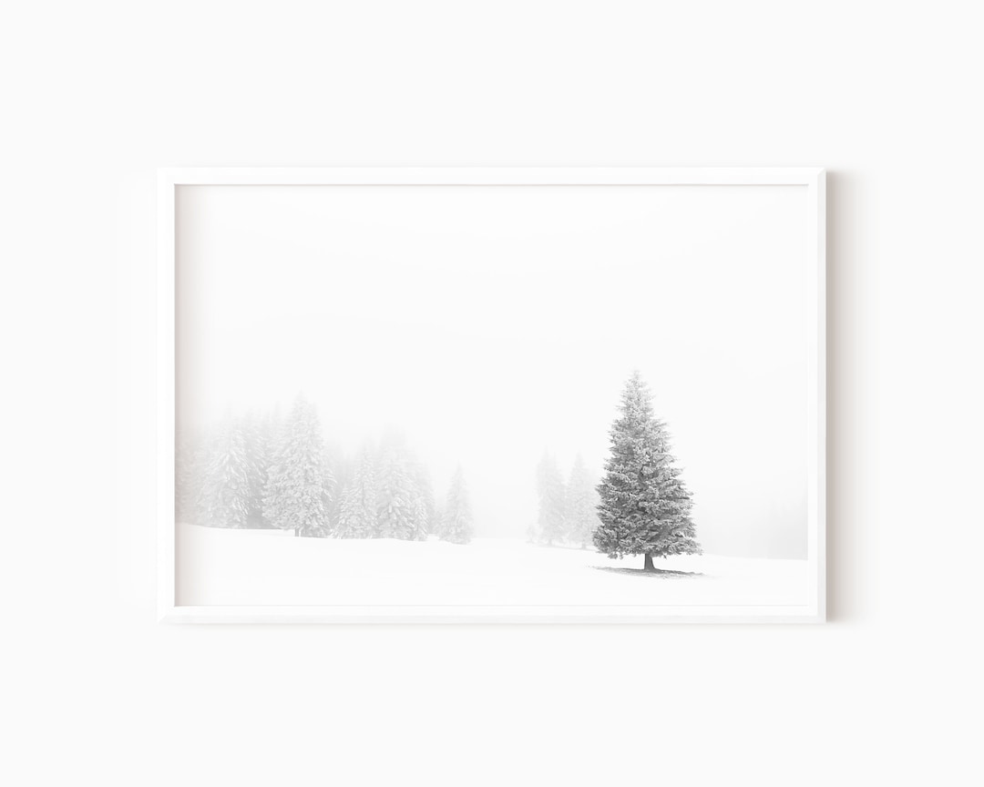 Winter Tree Print Large Wall Art Minimalist Print - Etsy