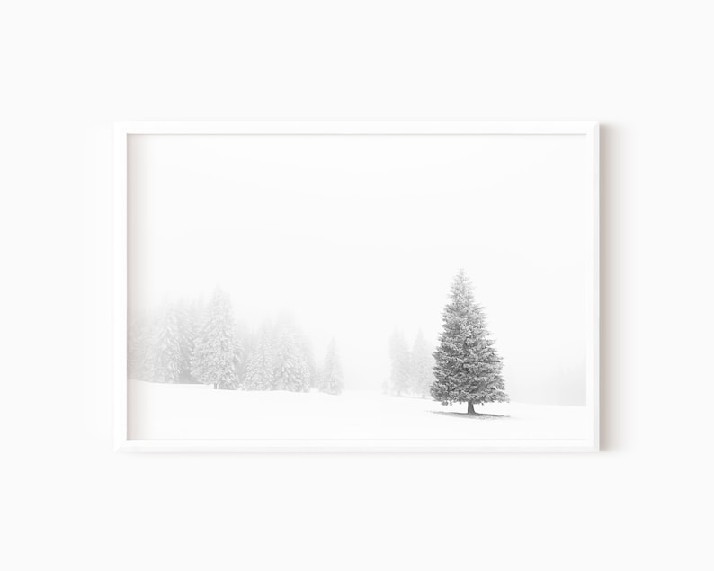 Winter Tree Print Large Wall Art Minimalist Print - Etsy