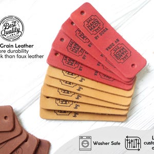 Personalized Full-grain Leather Labels With Rivets for Handmade Items ...