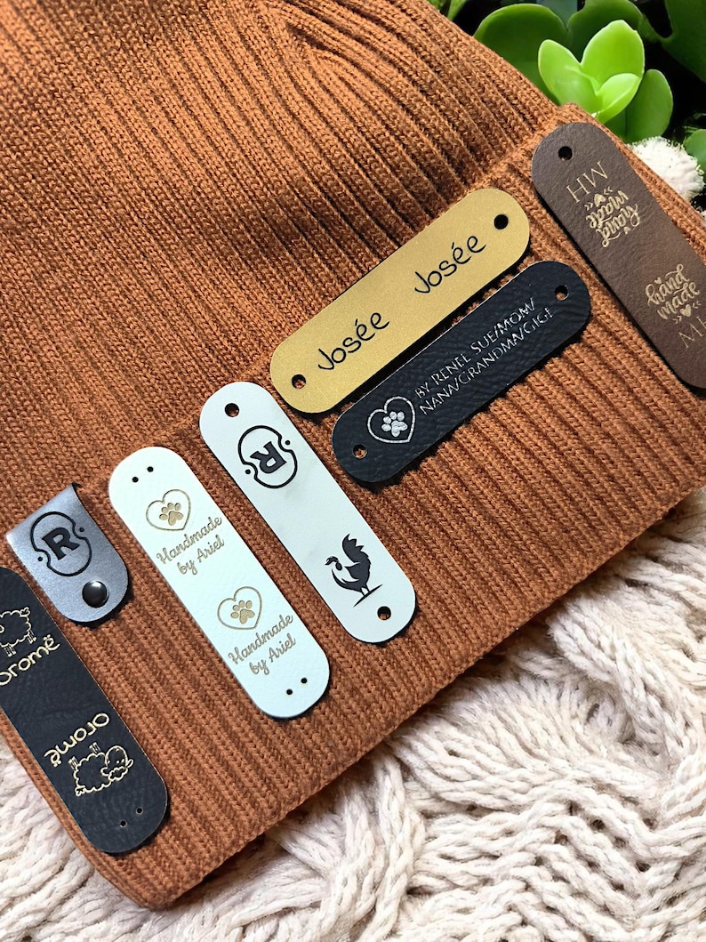 Personalized 2.75 X 0.75" Faux Leather Rivet Labels – Custom Name Tags ...